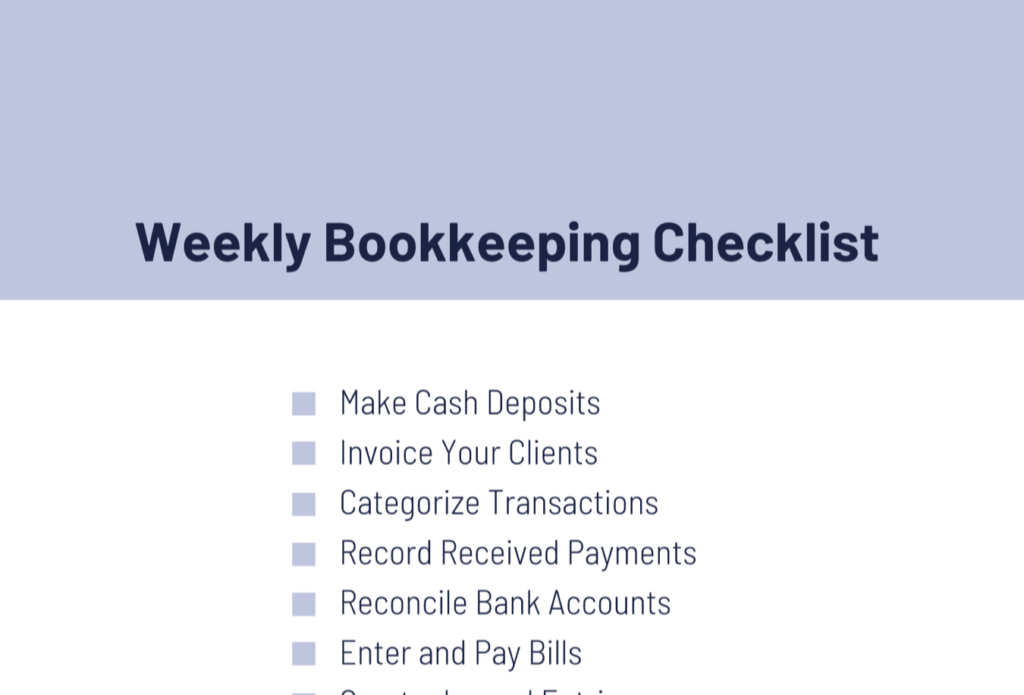 Weekly Bookkeeping Checklist – AKIF CPA